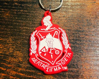Delta Sigma Theta Clear Engraved Greek Key Chain - Etsy