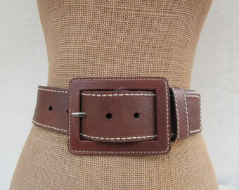 Wide leather belt | Etsy