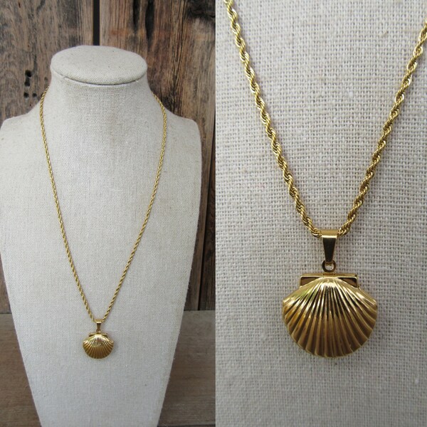 Gold Shell Necklace - Etsy