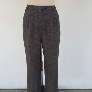 90s Heathered Charcoal Wool High Waisted Pleated Trousers Plaid ...
