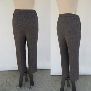 90s Heathered Charcoal Wool High Waisted Pleated Trousers Plaid ...