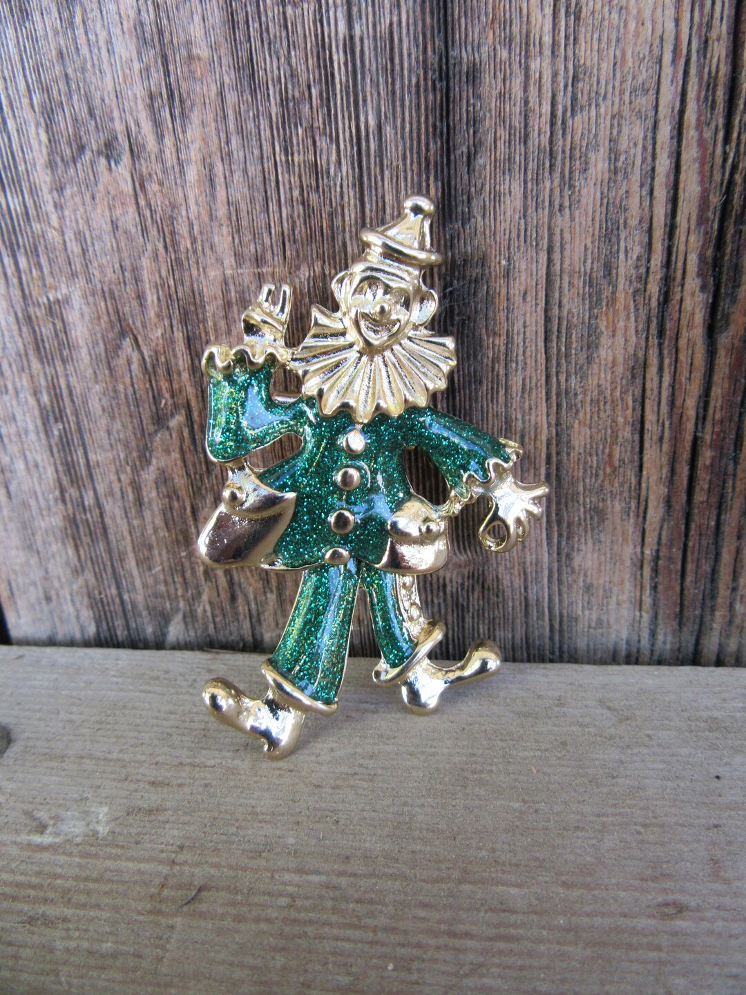 80s 90s Chunky Clown Enamel and Gold Tone Brooch | Large Novelty Clown ...