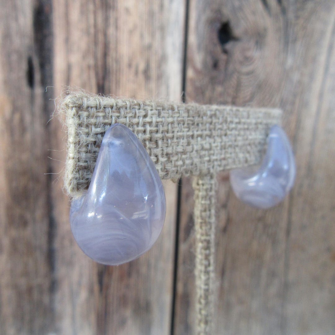 80s 90s Resin Hoops | Gray and Clear Chunky Resin Teardrop Hoops ...