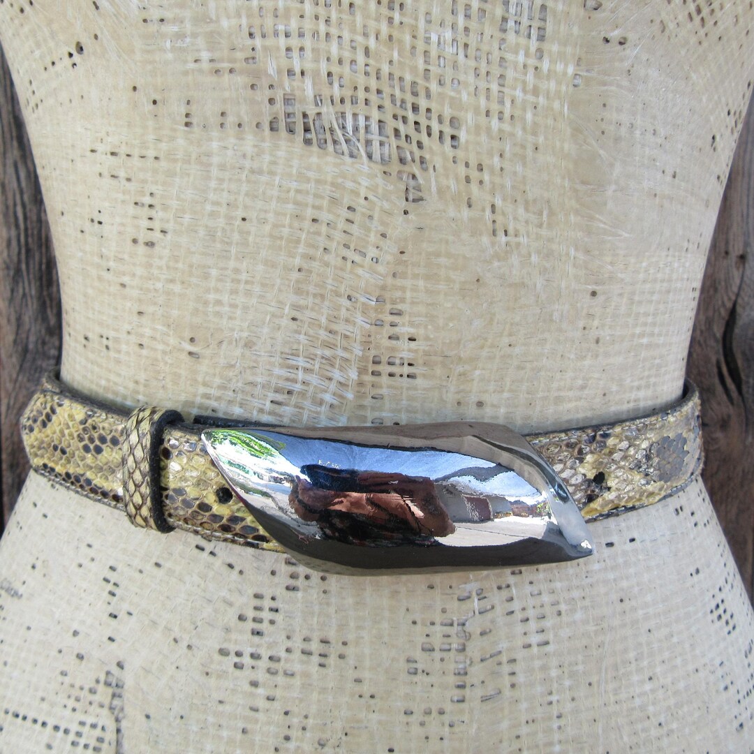 80s Snakeskin Belt | Snakeskin Waist Belt | Bold Statement Belt | Robin ...