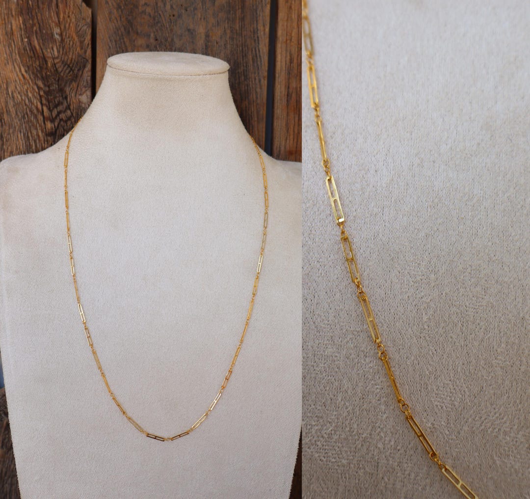 70s Dainty Long Gold Tone Layering Chain Boho Hippie Necklace | 24 ...