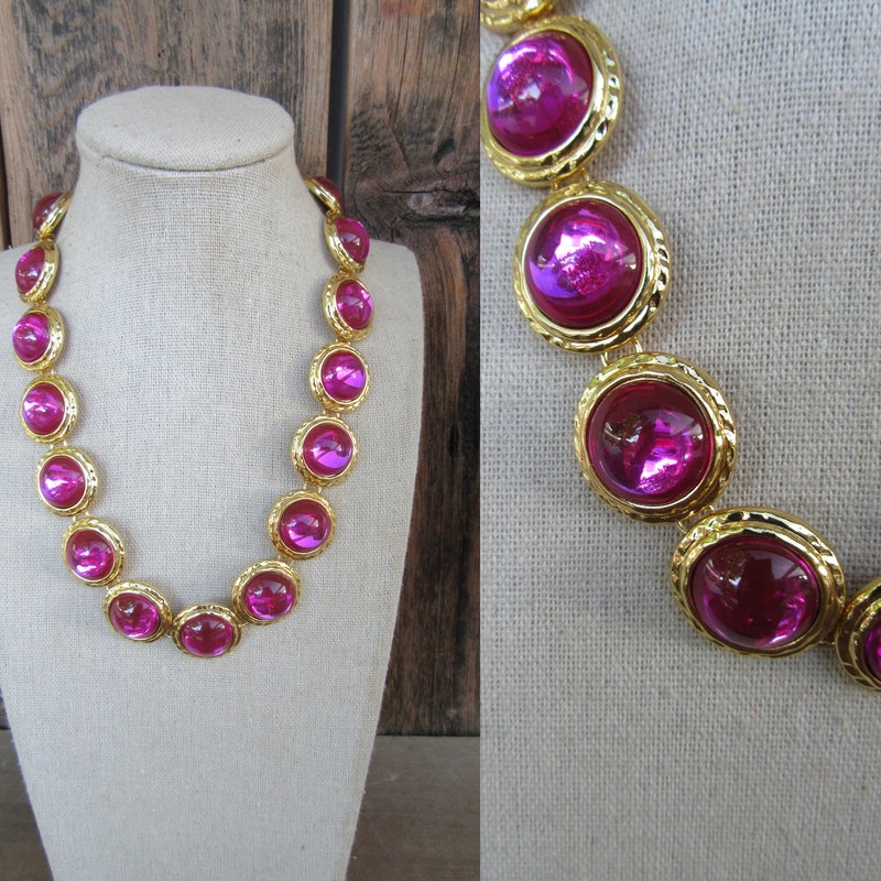 Magenta Necklace - Etsy