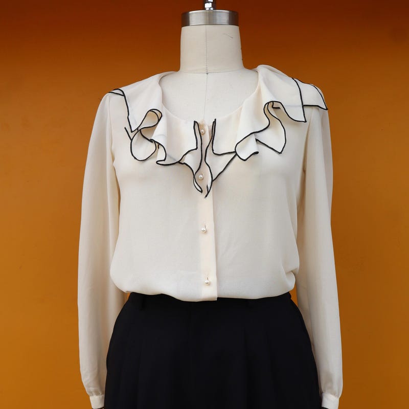Cream Blouse - Etsy