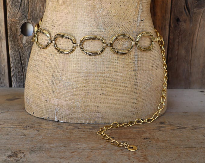 90s Gold Tone Ring Chain Belt | Chaink Link Belt | Lightweight Chain ...