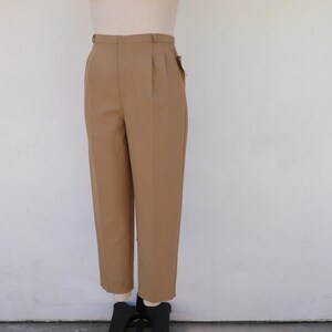 NOS Plus Size Tan Pleated High Rise Waist Tapered Pants | Extended Size ...