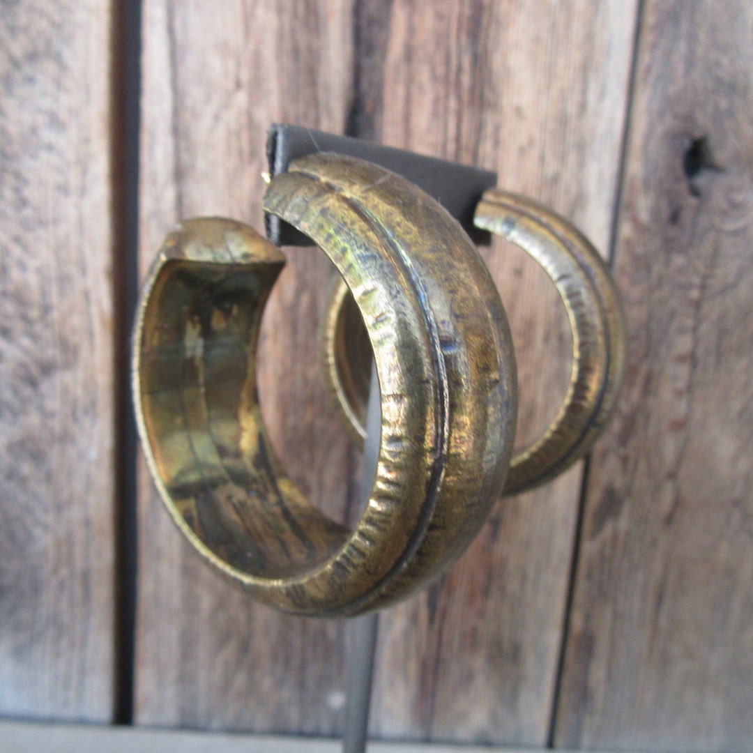 80s 90s Resin Gold Tone Hoop Earrings | XL Jumbo Wide Fat Antique Gold ...