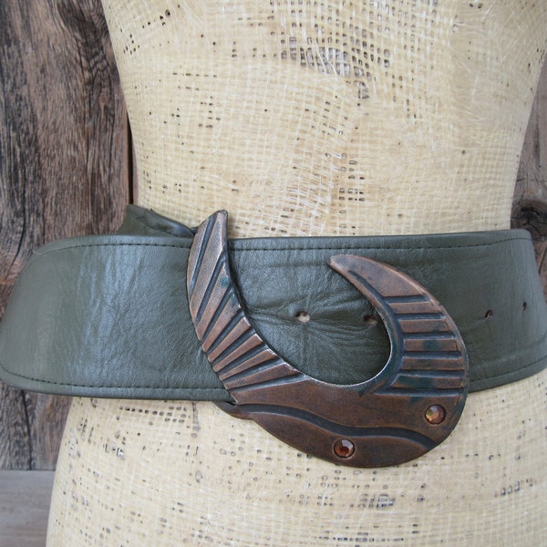 Wide Leather Belt - Etsy