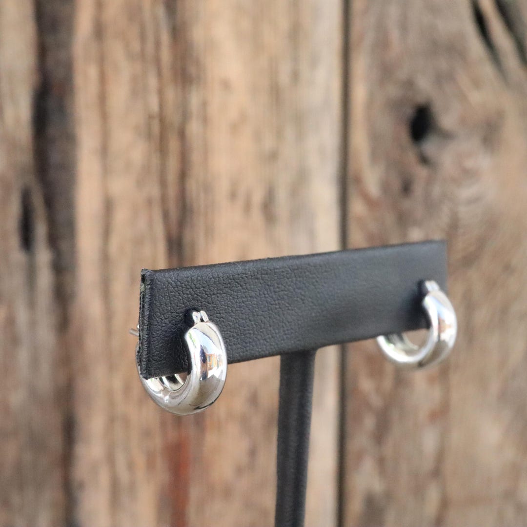 90s Silver Tone Lever Back Small U Hoop Earrings | Minimalist Hoops ...