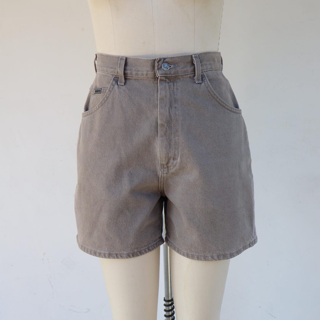 90s 100% Cotton LEE Gray High Rise Waist Five Pocket Denim Mom Shorts ...