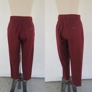 LL BEAN New Old Stock Burgundy Cotton Blend High Waist Chinos | Darted ...