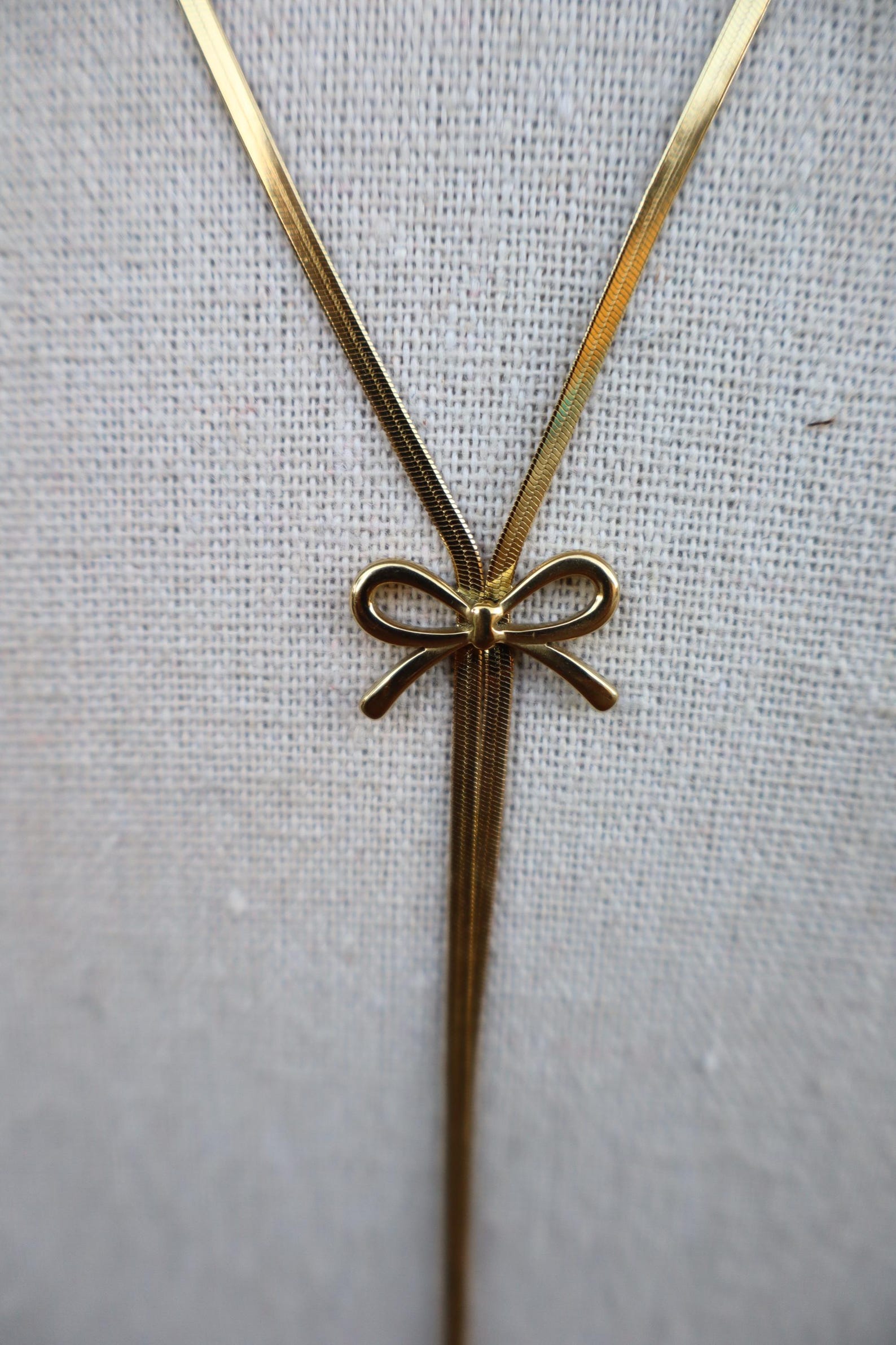 90s Y2K Gold Tone Fixed Bolo Lariat Bow Necklace - Etsy