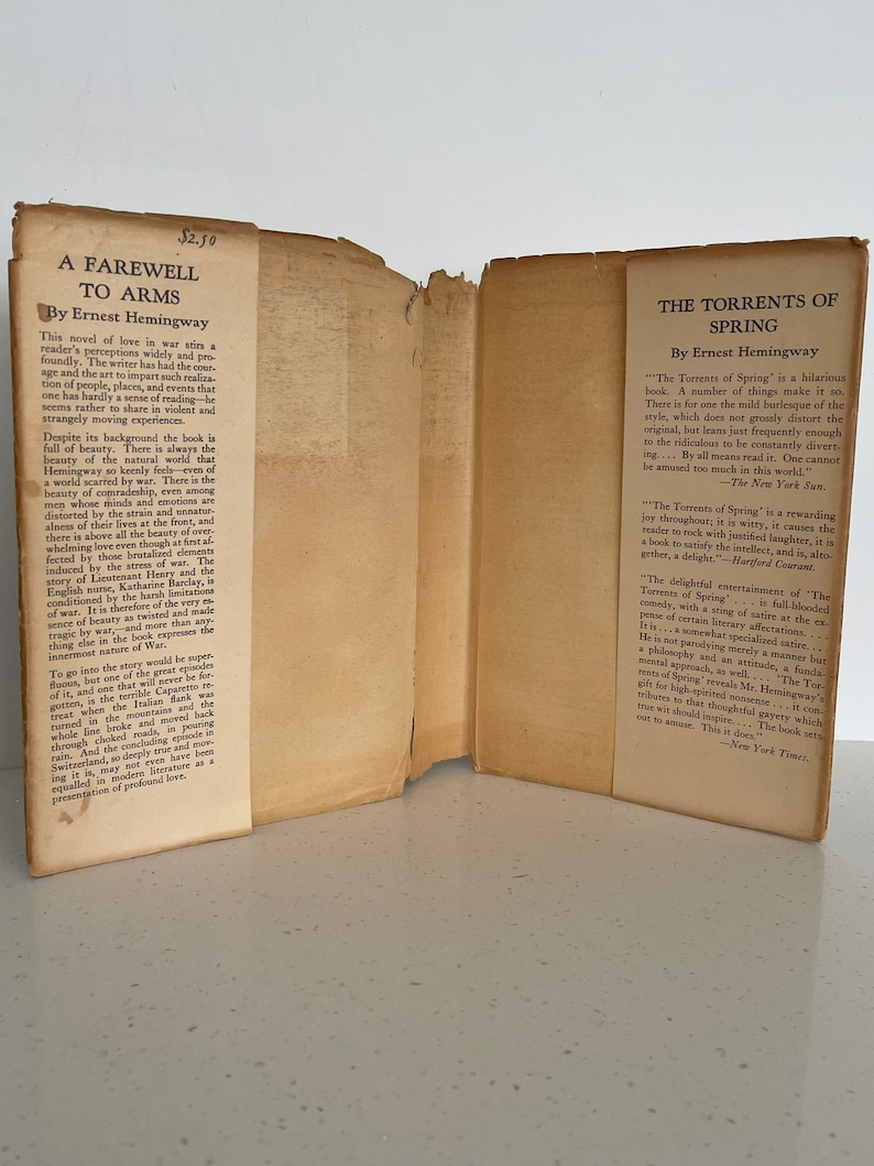 A Farewell to Arms by Ernest Hemingway ~ 1929 First Edition, 1st State ...