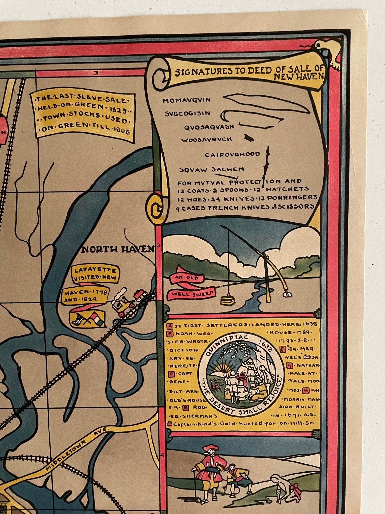 A Map of New Haven by Carina Eaglesfield Mortimer, 1928 Original ...