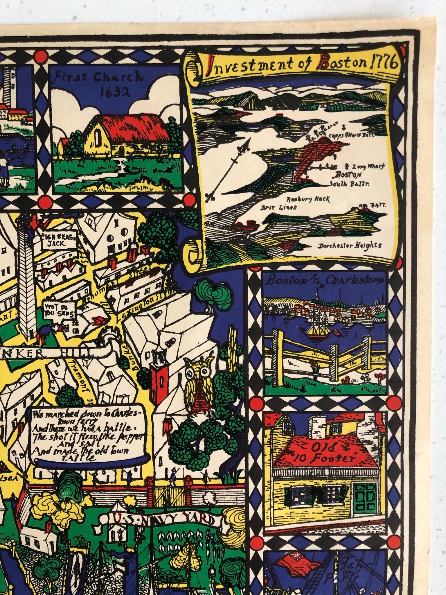 1920s Pictorial Map of Boston, Massachusetts by Edwin Olsen & Blake ...