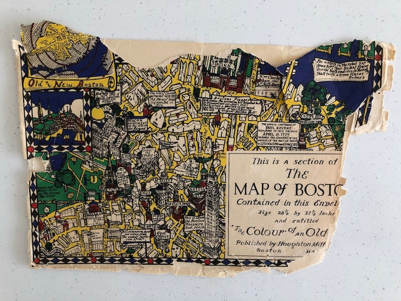 1920s Pictorial Map of Boston, Massachusetts by Edwin Olsen & Blake ...