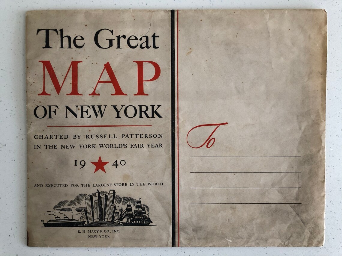 A Map of New York by Russell Patterson Original 1939 - Etsy