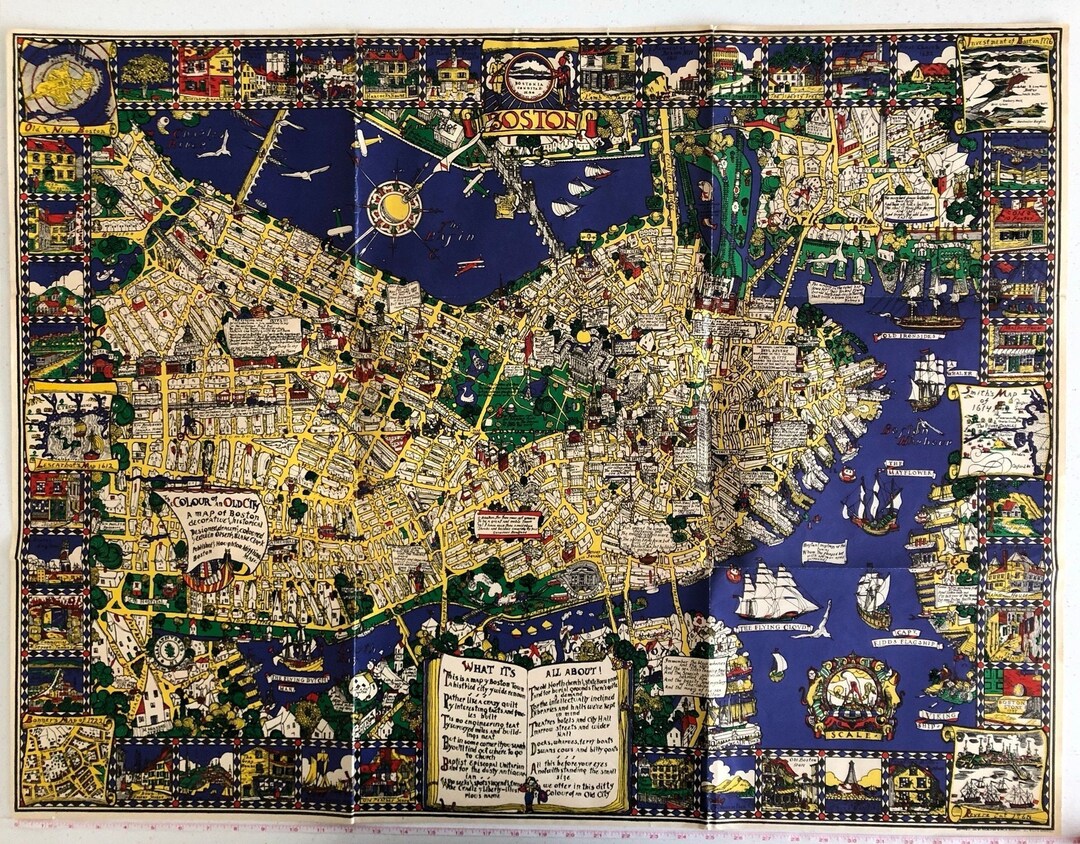 1920s Pictorial Map of Boston, Massachusetts by Edwin Olsen & Blake ...