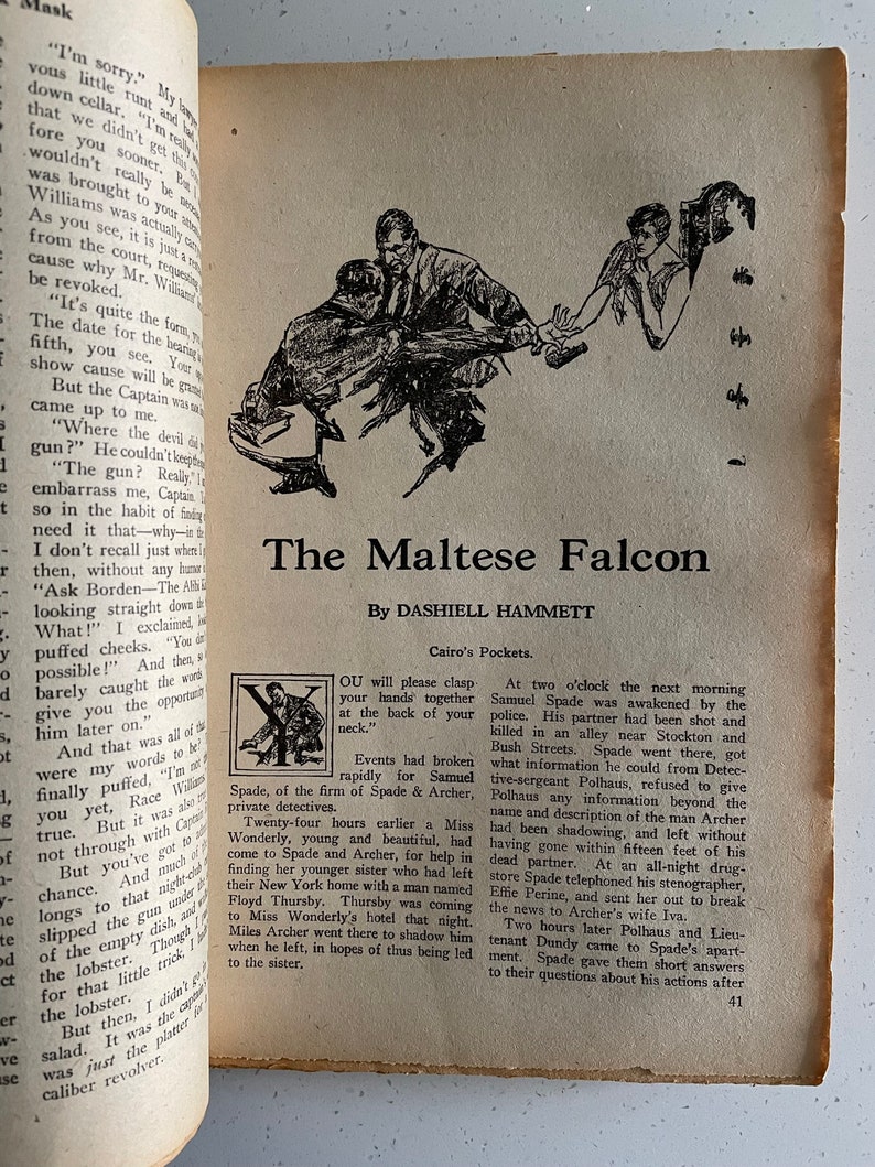 The Maltese Falcon by Dashiell Hammett in Black Mask, October 1929 ...