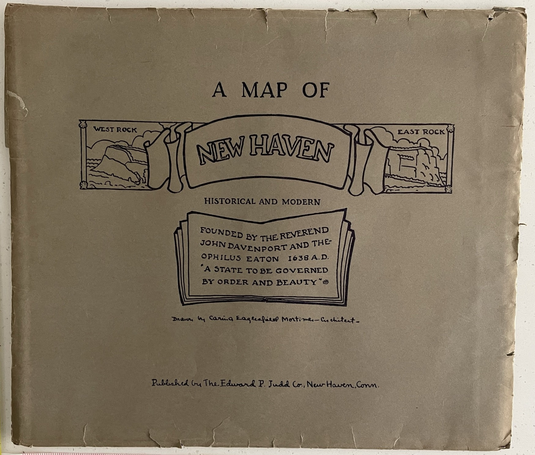 A Map of New Haven by Carina Eaglesfield Mortimer, 1928 Original ...