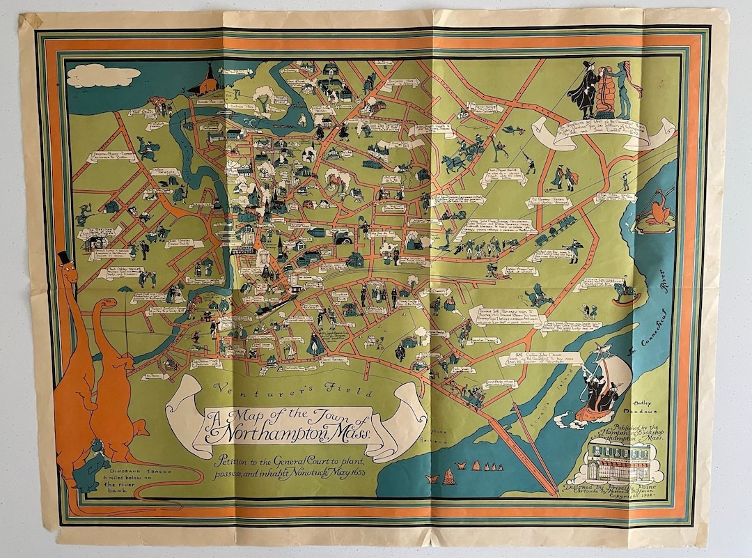 A Map of the Town of Northampton, Massachusetts by Priscilla Paine ...
