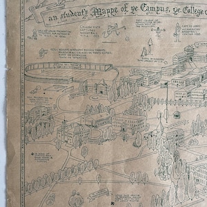 Original 1934 Pictorial Map of Oregon State University by Wayne Bagley ...