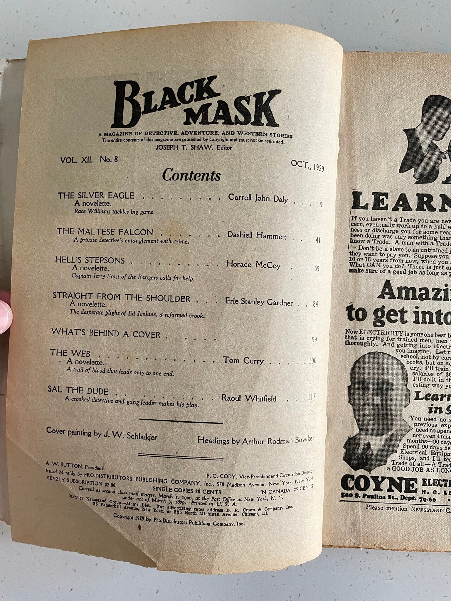 The Maltese Falcon by Dashiell Hammett in Black Mask, October 1929 ...