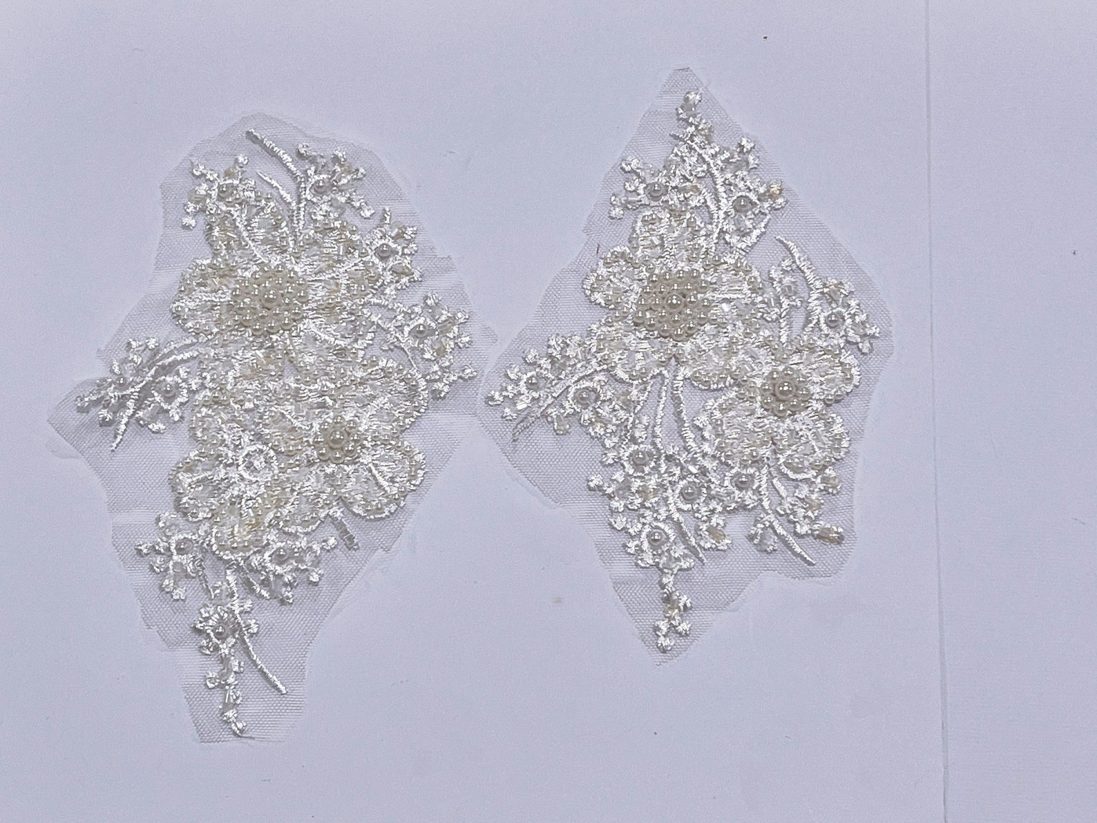 White Beaded Lace Applique Gorgeous Use in Dance Costumes - Etsy