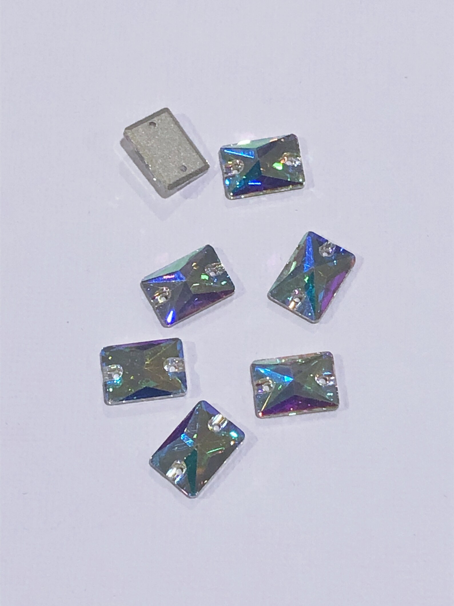 Rectangle Sew on Rhinestones High Quality Glass Crystal AB | Etsy