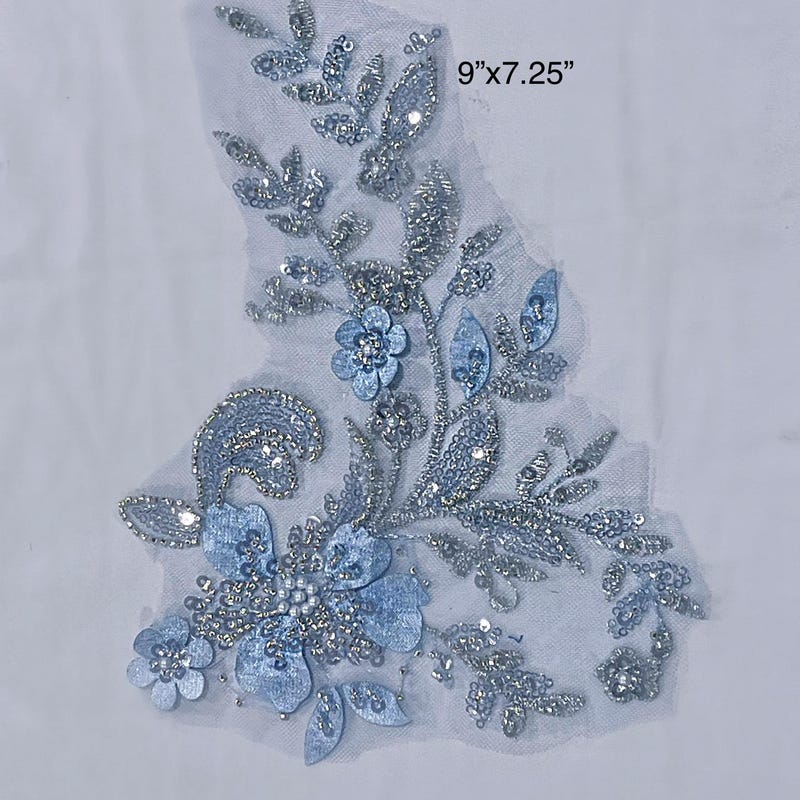 Blue Appliques Lace - Etsy