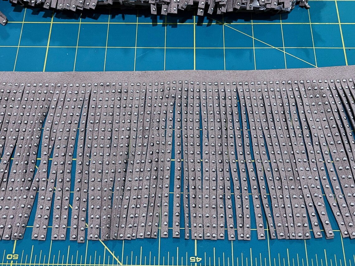 Faux Suede Fringe Trim: Silver Studs, Rhinestones - Western, Cosplay ...