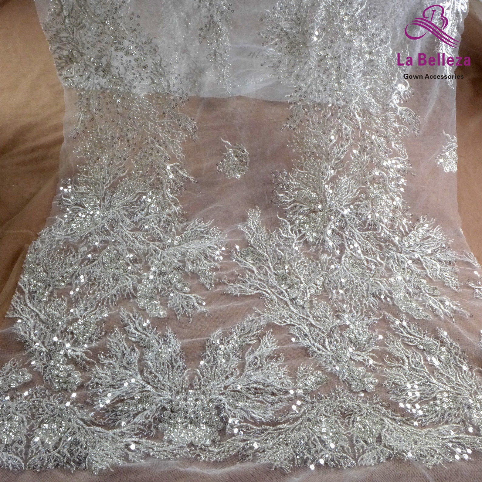 2021 Silver Lace Fabricsilver Beading Wedding Lace - Etsy