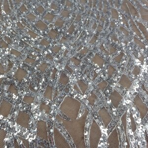 2021 Silver Lace Fabric,silver Beading Wedding Lace Fabric,silver off ...