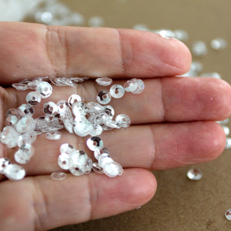 Round Sequinsshiny Clear Sequins3mm5mm6mm8mm Sequins | Etsy