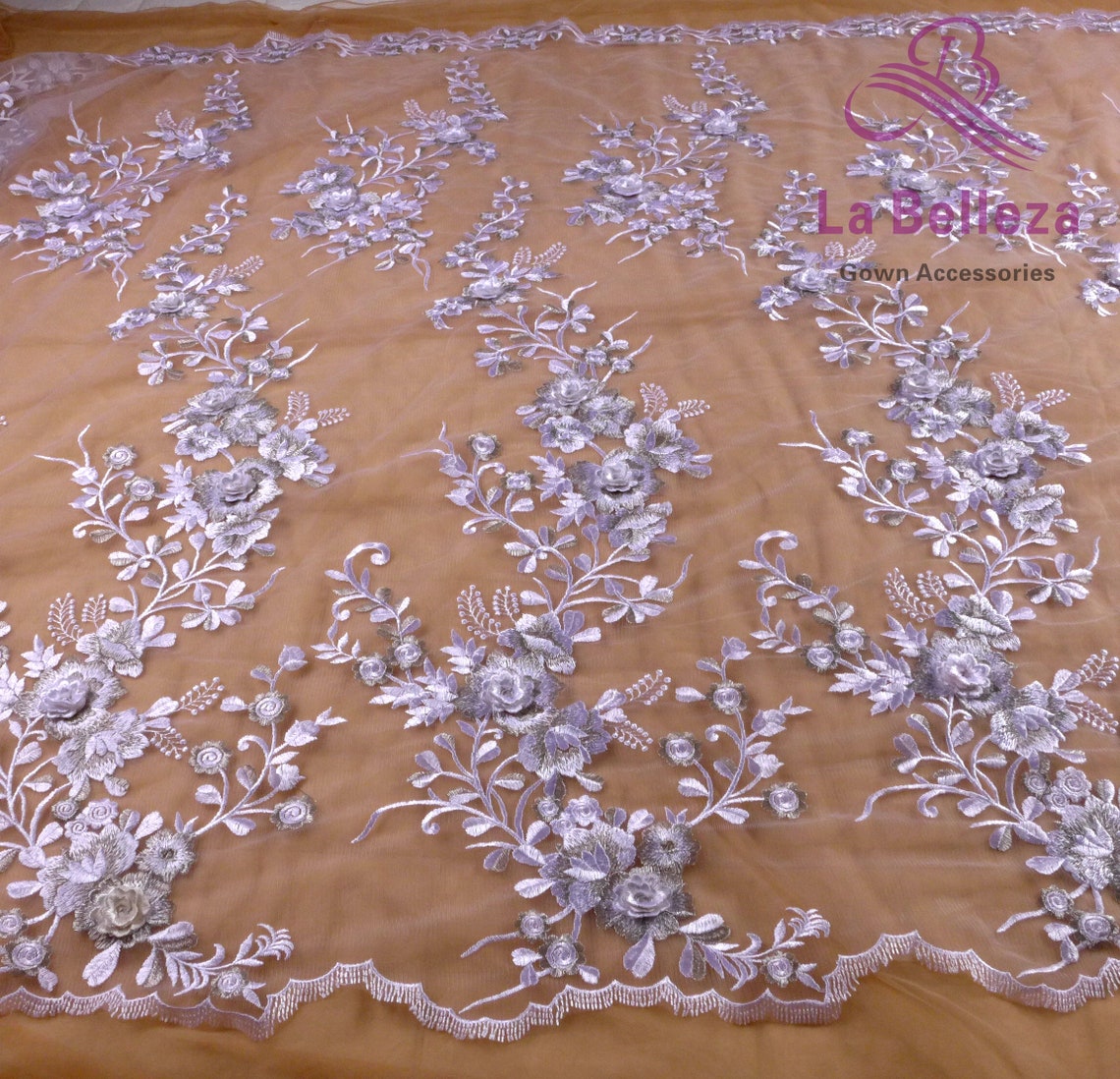 New 3d Flowers Lacegold3d Lace Beautiful Lace Fabric | Etsy