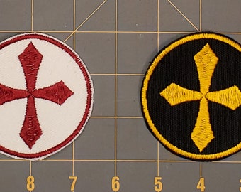 Maltese Cross Crusader Embroidered Patches 3 Round | Etsy