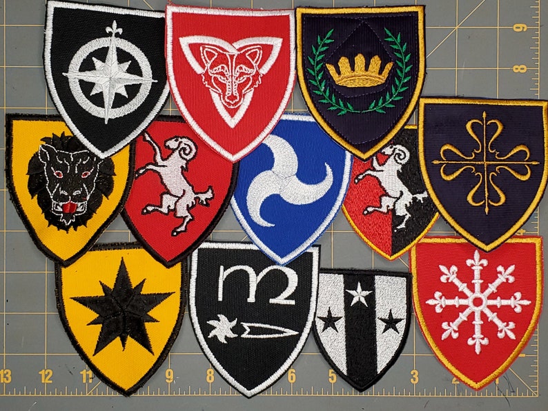 SCA Kingdom-3 Shield-shaped Embroidered Patches - Etsy