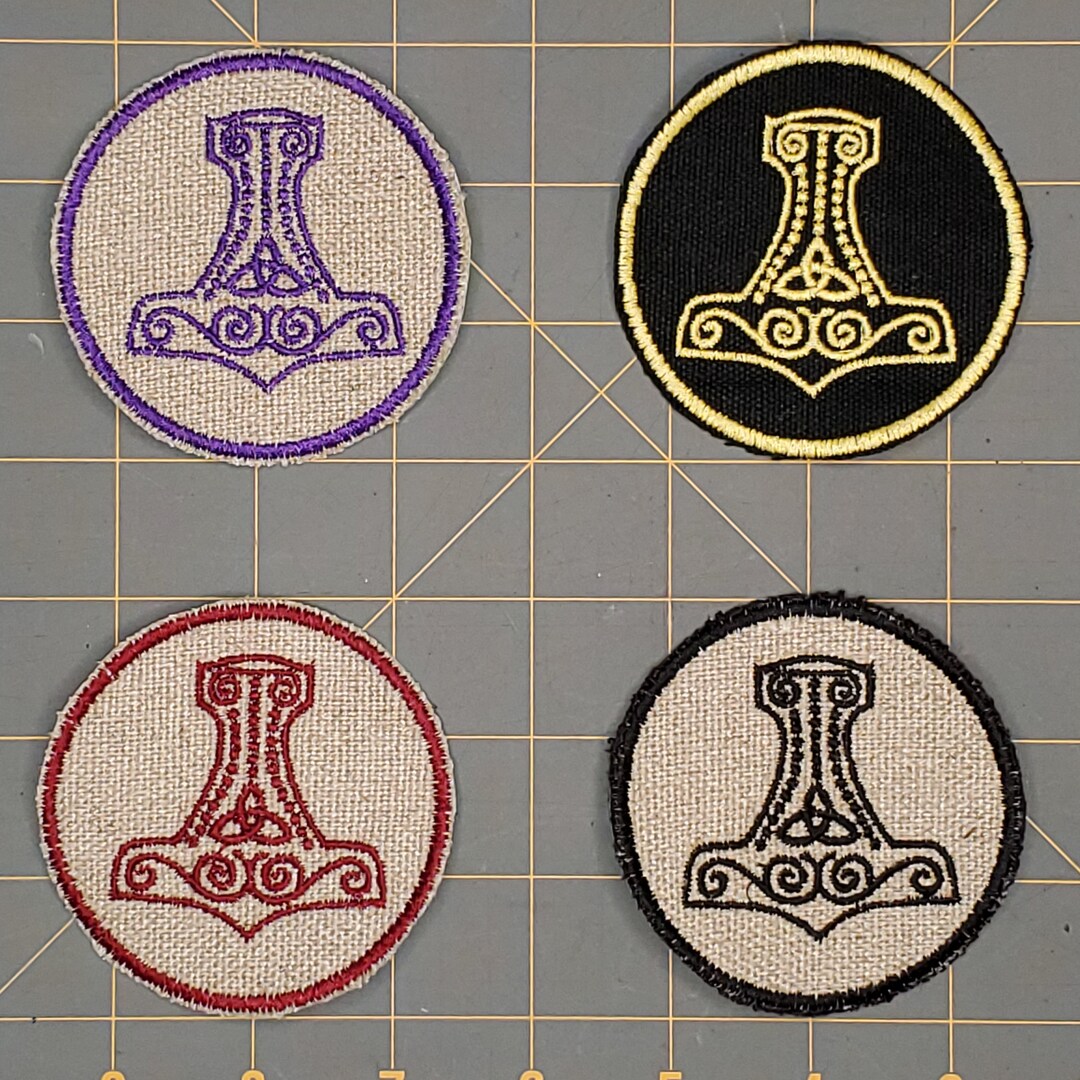 Thor's Hammer 1 Patches-3" Circular Embroidered Patches - Etsy