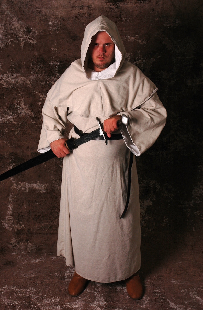 Men's Medieval Monk's Robe & Hood off-white Osnenberg - Etsy
