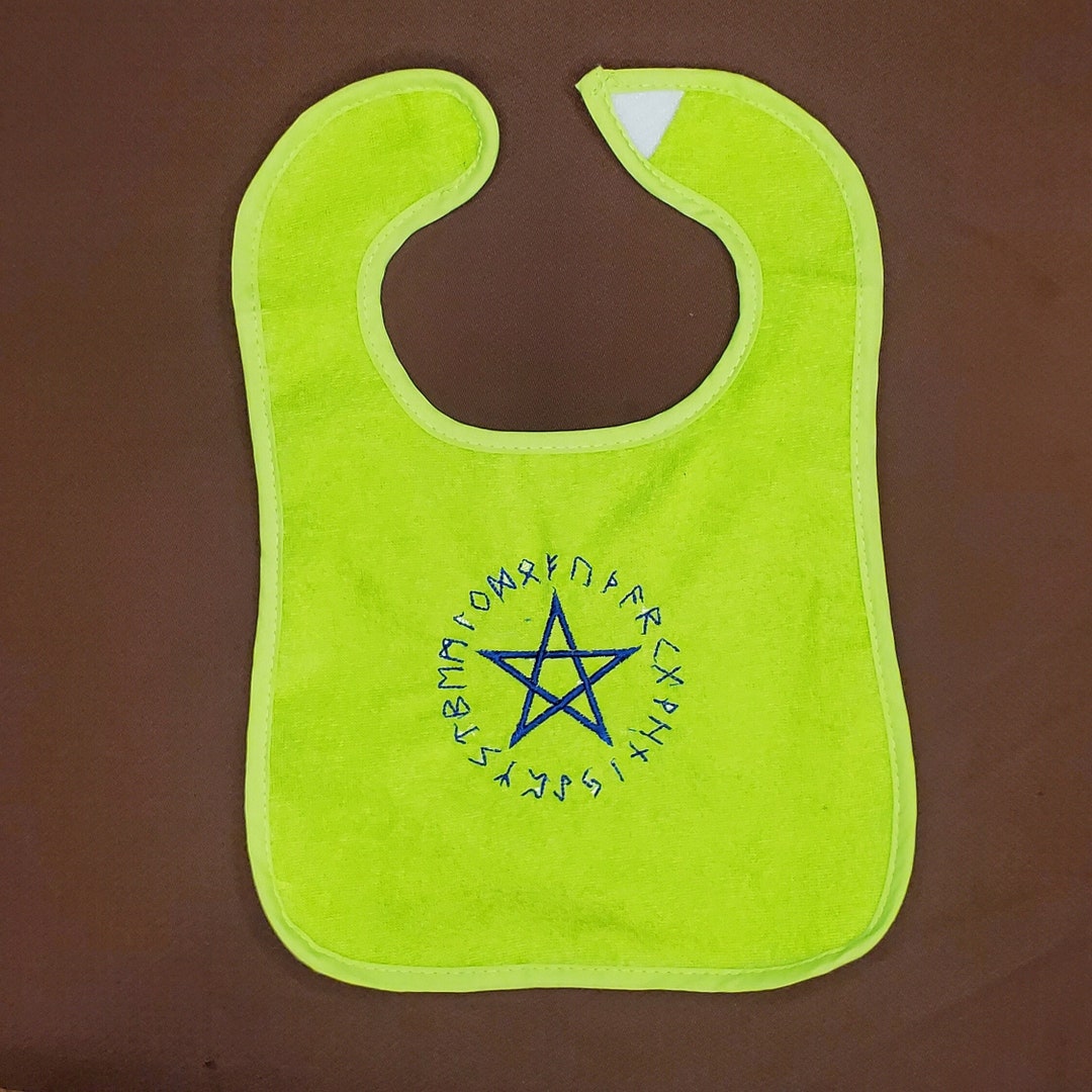 Baby Bib - Green Elder Futhark Rune Pentacle - Etsy