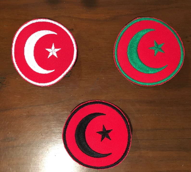 Islamic Crescent Embroidered Patches- 3" Round Patch - Etsy