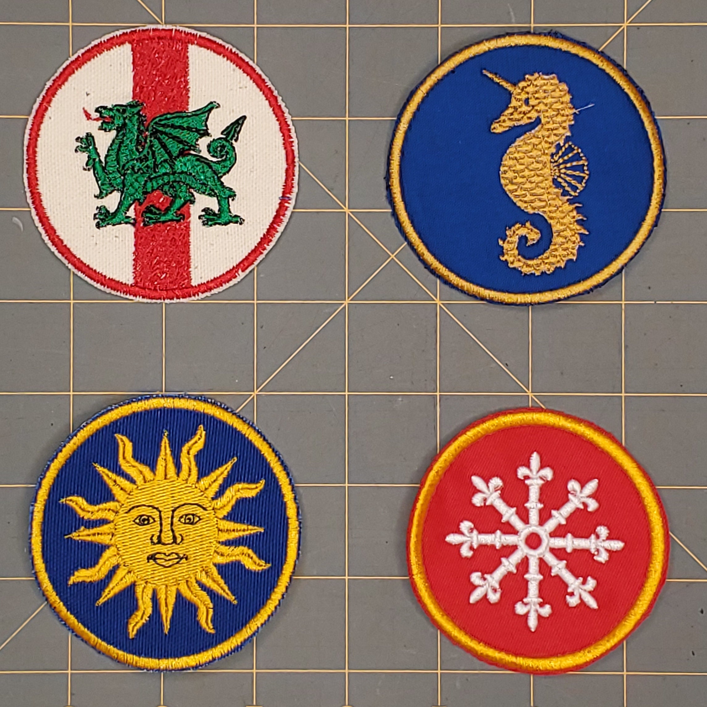 SCA Kingdom-3 Circular Embroidered Patches - Etsy