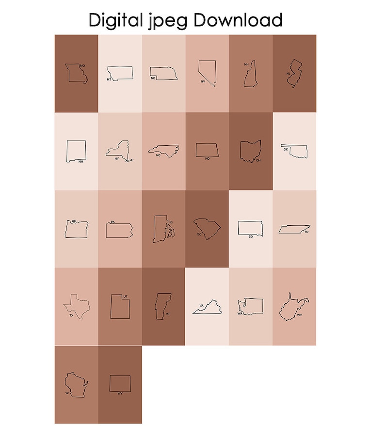 50 States Instagram Story Highlight Icons With Abbreviations - Neutral ...