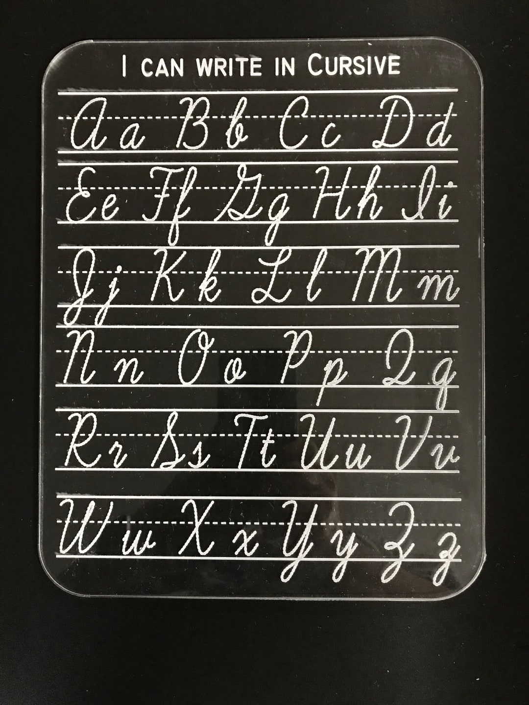 Learning Reusable Cursive Handwriting Acrylic Dry Erase Alphabet ...