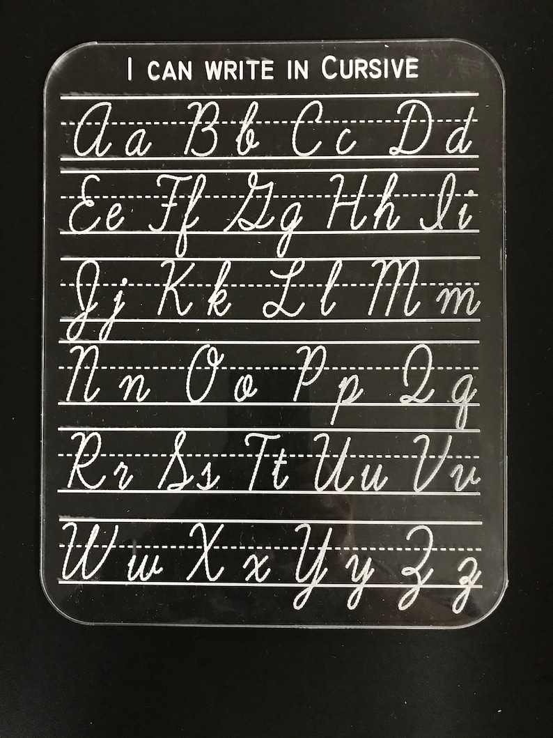 Learning Reusable Cursive Handwriting Acrylic Dry Erase Alphabet ...