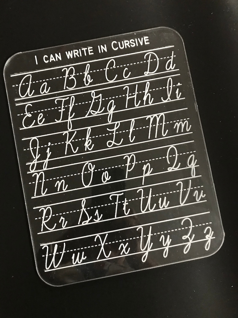 Learning Reusable Cursive Handwriting Acrylic Dry Erase Alphabet ...