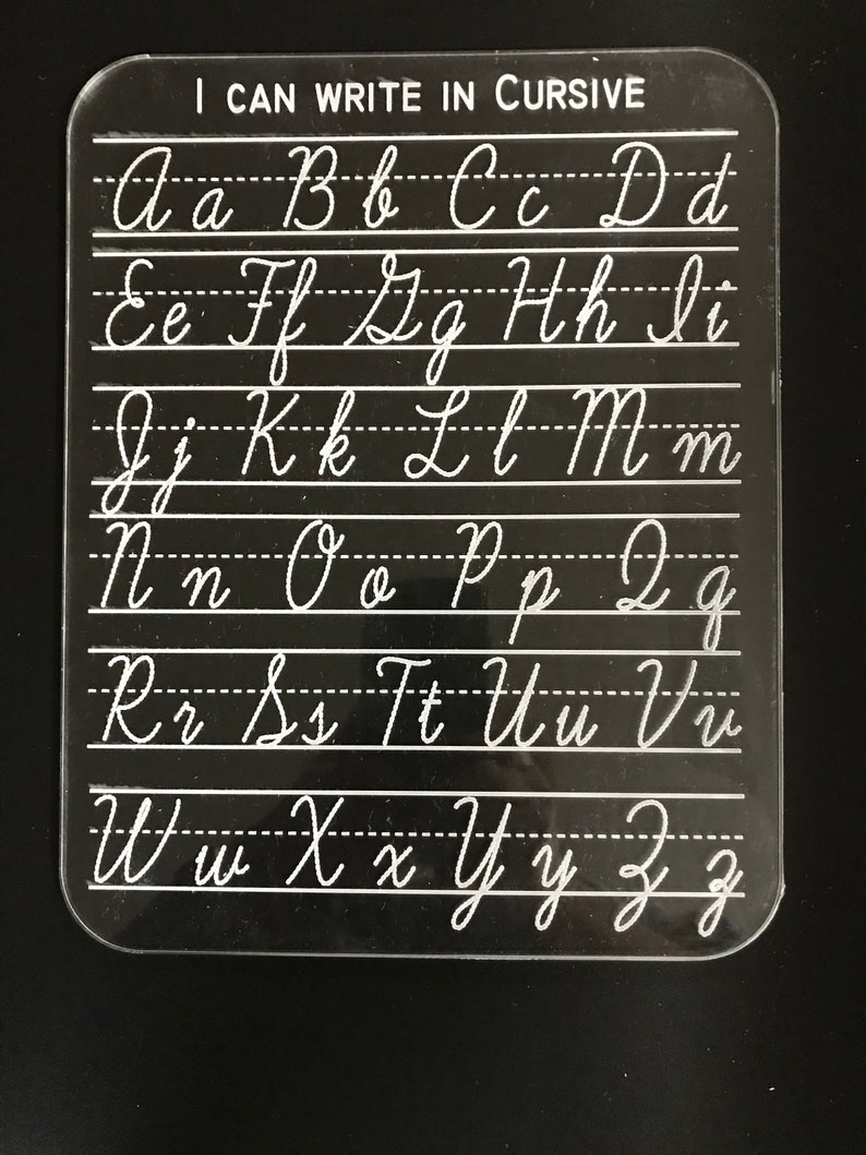 Learning Reusable Cursive Handwriting Acrylic Dry Erase - Etsy